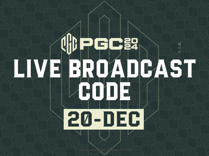 Live Broadcast Code (20-Dec) - NEWS - PUBG ESPORTS