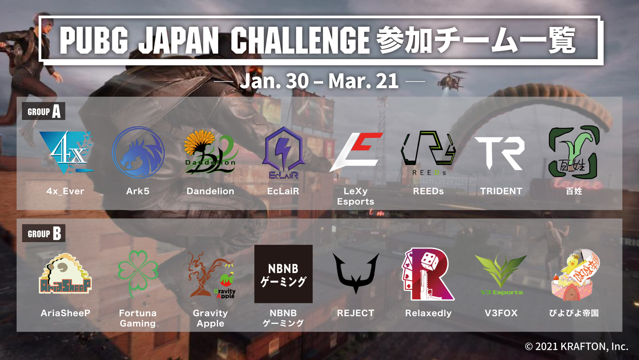 PUBG JAPAN CHALLENEGE 2021 Phase1 - お知らせ - PUBG: BATTLEGROUNDS