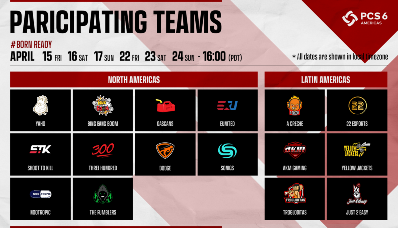 Danh sách các đội tuyển tham dự PCS6 - TIN TỨC - PUBG: BATTLEGROUNDS