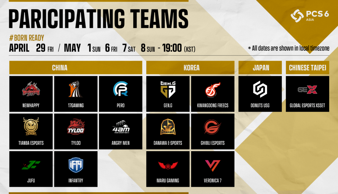 Danh sách các đội tuyển tham dự PCS6 - TIN TỨC - PUBG: BATTLEGROUNDS