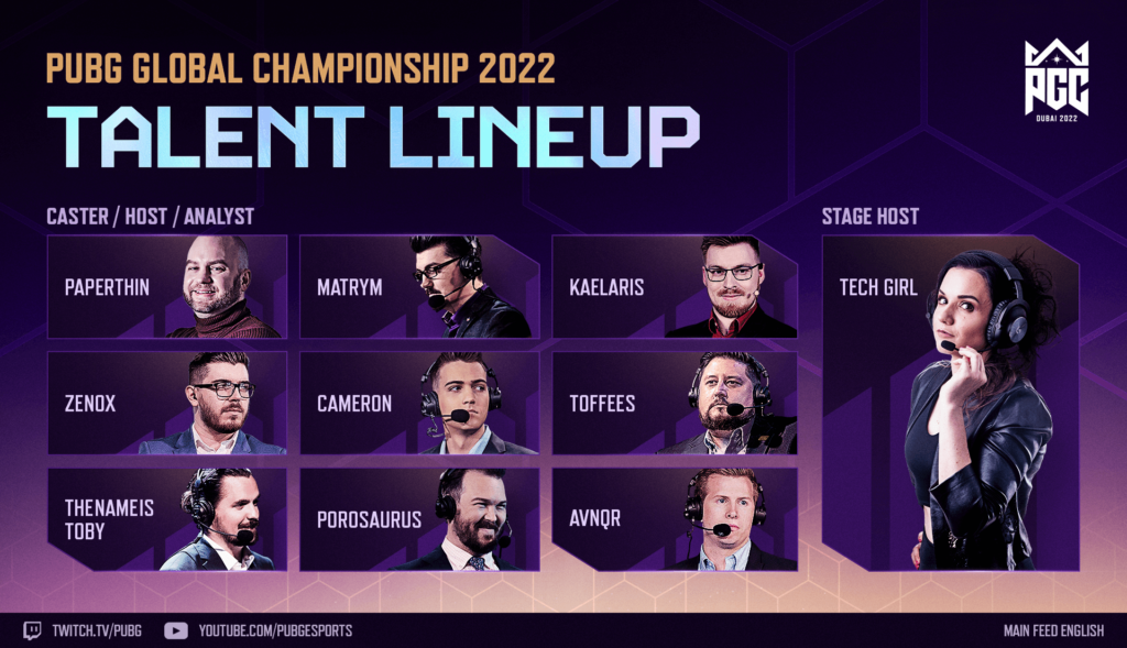 PGC 2022 Broadcasting Channels and Talents - ข่าว - PUBG: BATTLEGROUNDS